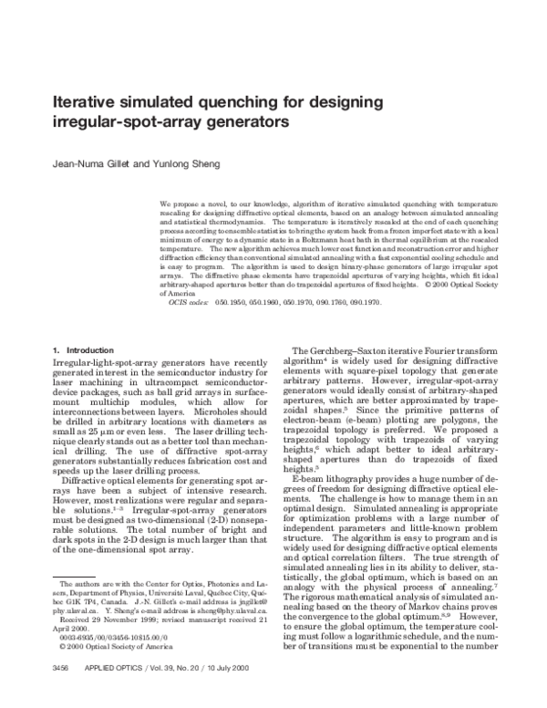 (PDF) Iterative Simulated Quenching for Designing Irregular-Spot-Array ...