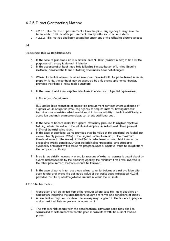 (DOC) 4.2.5 Direct Contracting Method