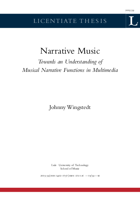 (PDF) Narrative Music Towards an Understanding of Musical Narrative ...