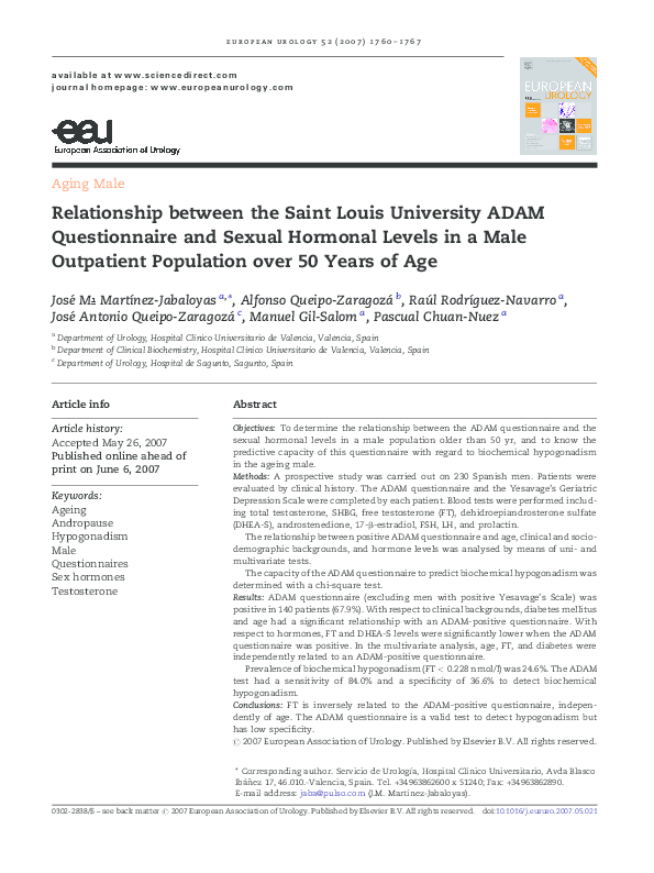 (PDF) Relationship between the Saint Louis University ADAM ...