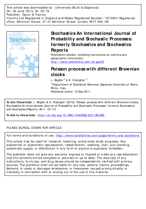 (PDF) Poisson process with different Brownian clocks