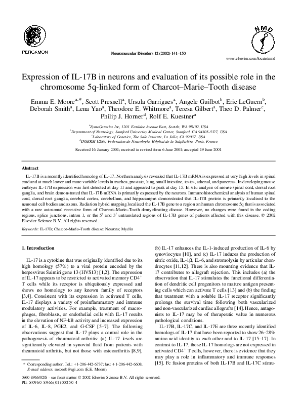 (PDF) Expression of IL17B in neurons and evaluation of its possible ...