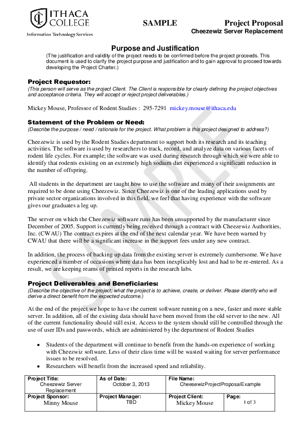 (PDF) SAMPLE Project Proposal Cheezewiz Server Replacement Project ...