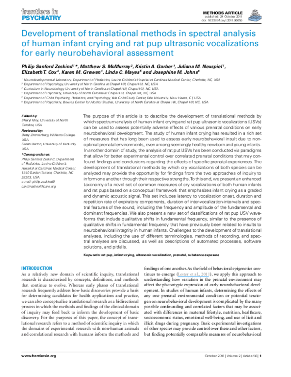 (PDF) Development of translational methods in spectral analysis of ...