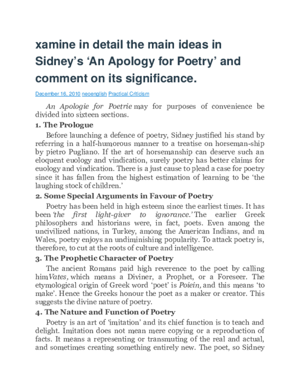 (DOC) the main ideas in An Apology for poetry by Sidney.docx
