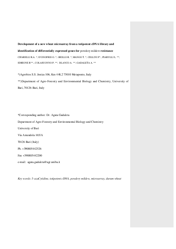 (PDF) Development and characterization of EST-derived SSRs from a ‘totipotent’ cDNA library of ...