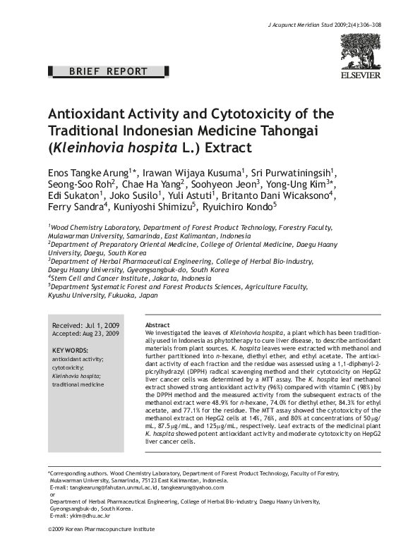 (PDF) Antioxidant Activity and Cytotoxicity of the Leaf and Bark Extracts of Tarchonanthus ...