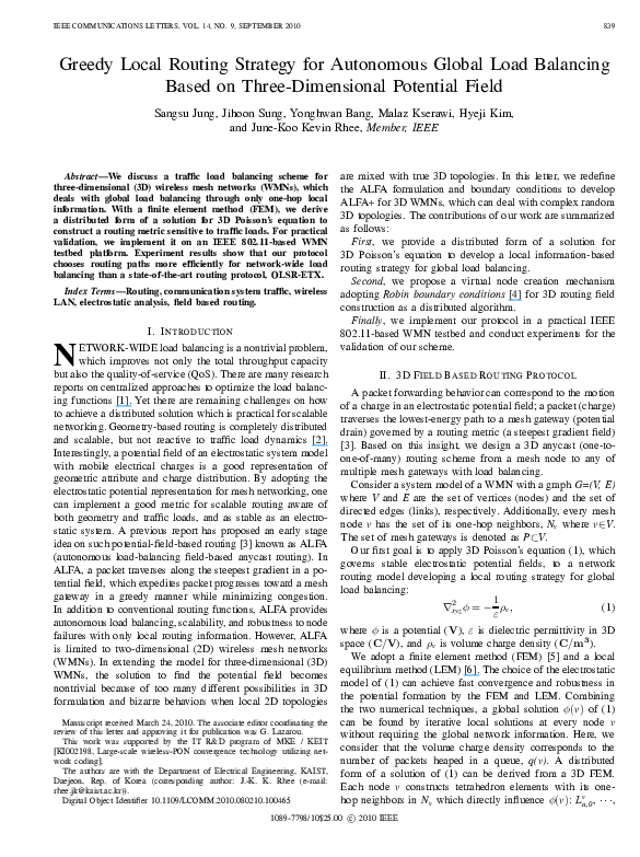 (PDF) Greedy Local Routing Strategy for Autonomous Global Load Balancing Based on Three ...