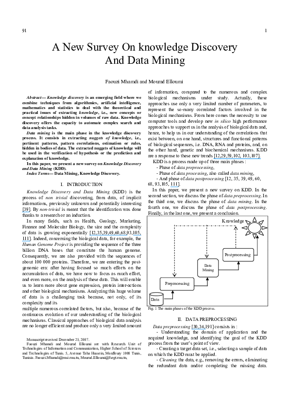 (PDF) A new survey on knowledge discovery and data mining