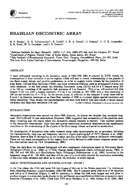 (PDF) Brazilian Decimetric Array