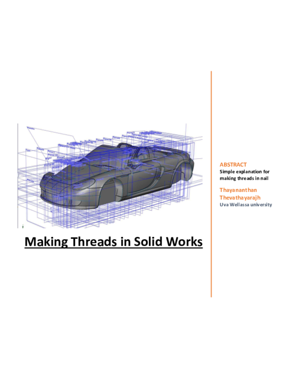 (PDF) Making Threads in SolidWorks