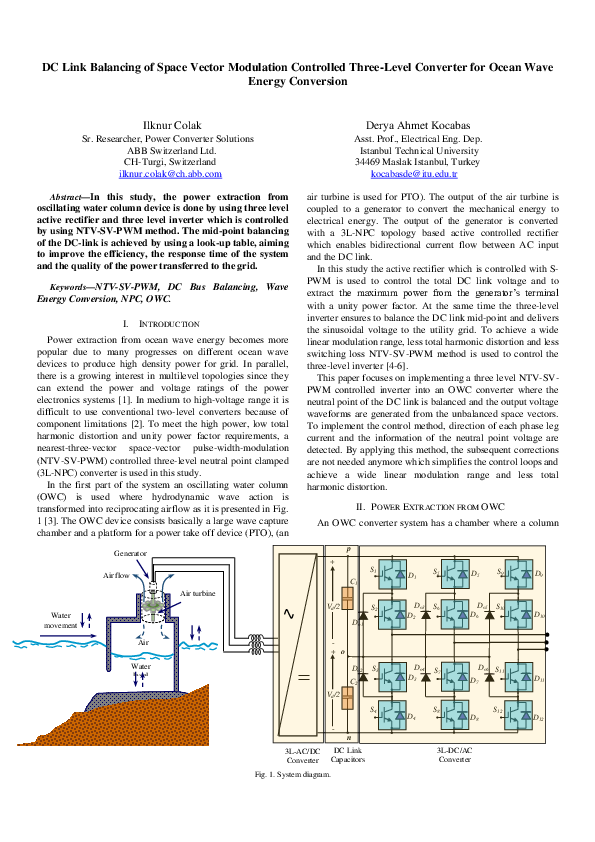 (PDF) DC Link Balancing of Space Vector Modulation Controlled Three ...
