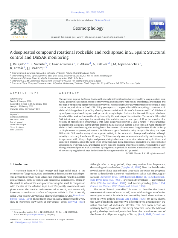 (PDF) A deep seated compound rotational rock slide and rock spread in ...