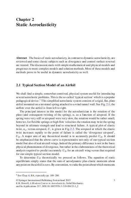 Pdf Static Aeroelasticity
