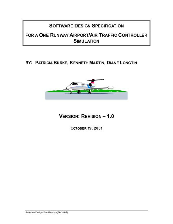 (PDF) SOFTWARE DESIGN SPECIFICATION FOR A ONE RUNWAY AIRPORT/AIR ...