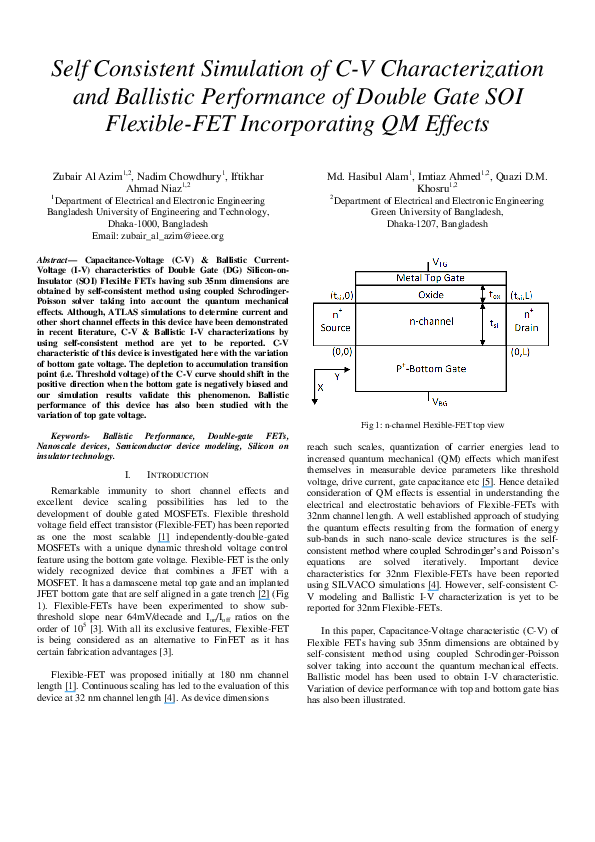 (PDF) Self Consistent Simulation of CV Characterization and Ballistic Performance of Double Gate ...