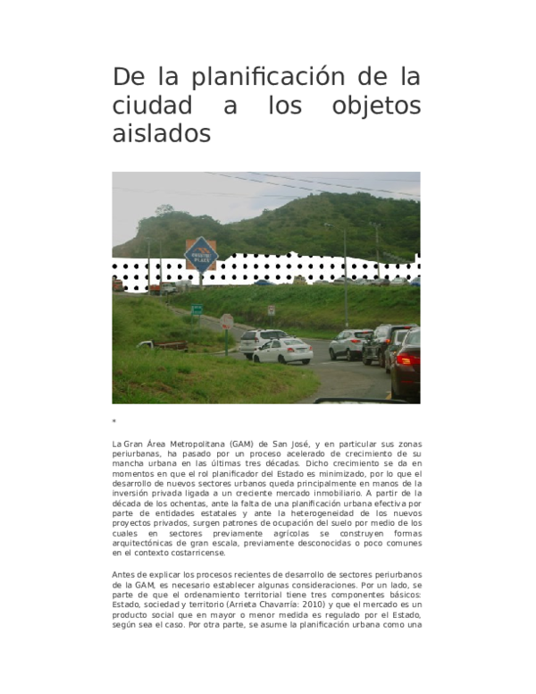 (DOC) De la Planificación de la Ciudad a los Objetos Aislados | Diego Chavez Vargas - Academia.edu