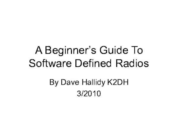 (PPT) A Beginner's Guide to Software Defined Radios.ppt