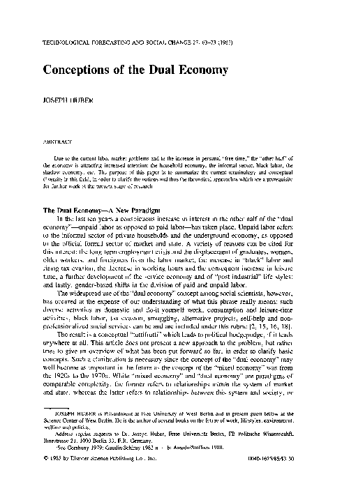 (PDF) Conceptions of the dual economy