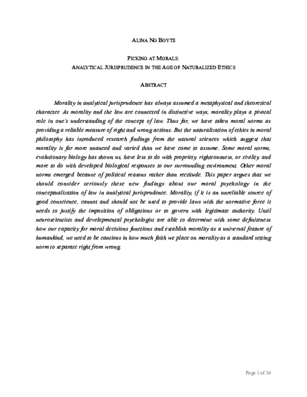 (PDF) ALINA NG BOYTE PICKING AT MORALS: ANALYTICAL JURISPRUDENCE IN THE ...