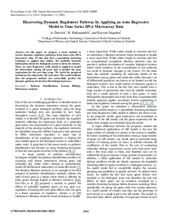 (PDF) Discovering dynamic regulatory pathway by applying an auto regressive model to time series ...