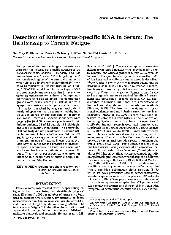 (PDF) Detection of enterovirus‐specific RNA in serum: The relationship ...