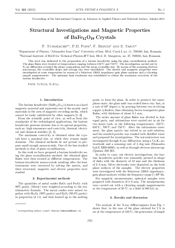 (PDF) Structural investigations and magnetic properties of cobalt ferrite nanoparticles prepared ...