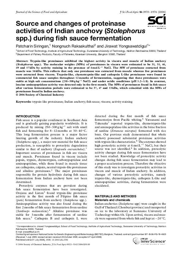 (PDF) Source and changes of proteinase activities of Indian anchovy ...