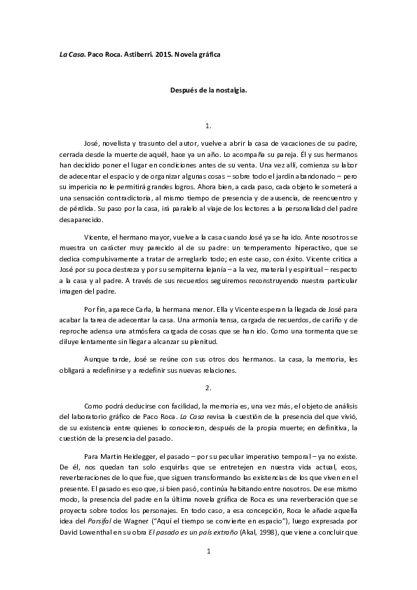 (PDF) La Casa. Paco Roca