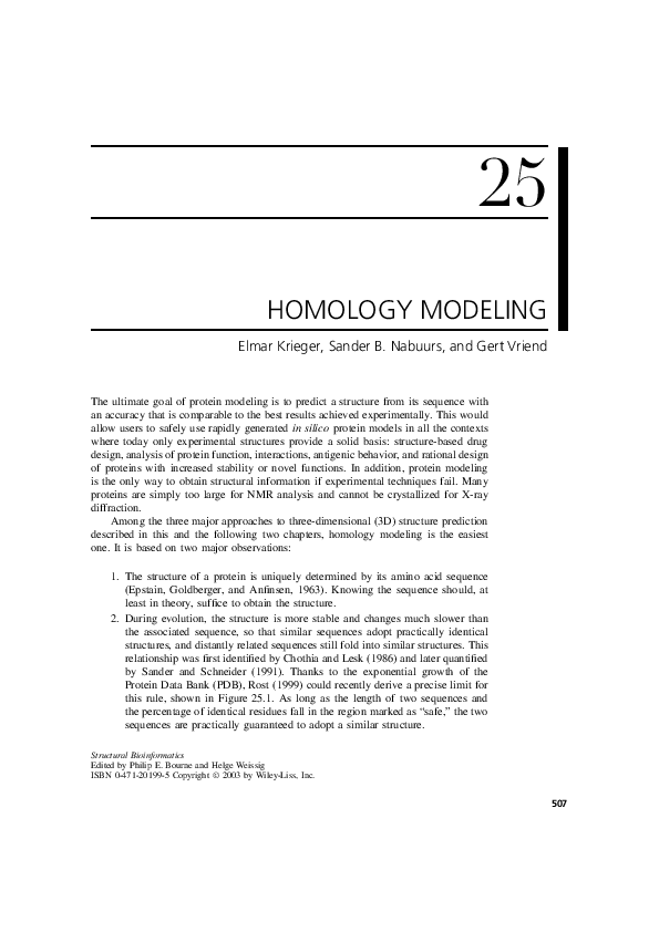 (PDF) HOMOLOGY MODELING