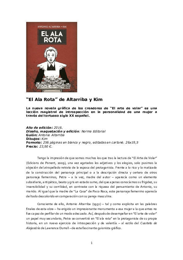 (PDF) El Ala Rota. Altarriba y Kim