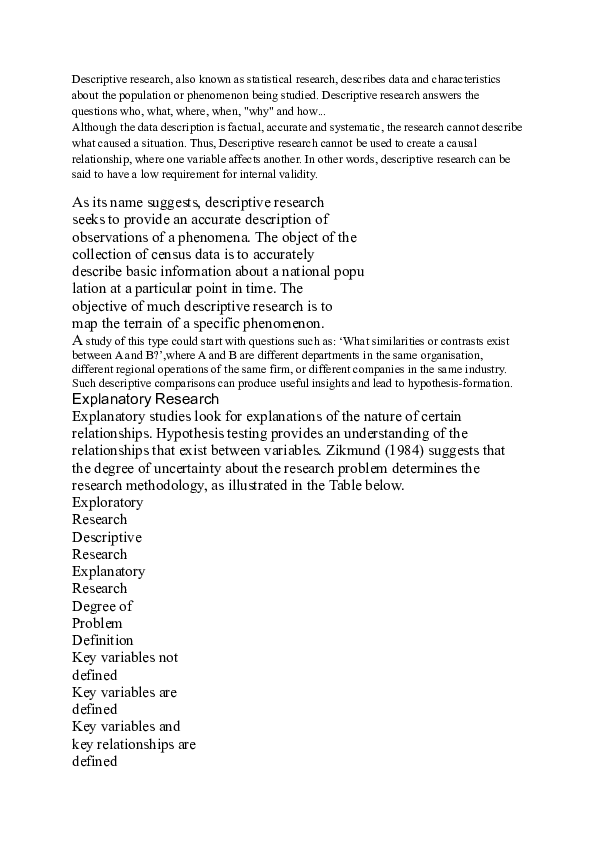 (DOC) Descriptive research