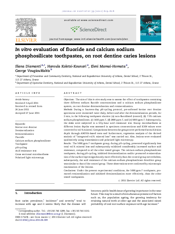 (PDF) In vitro evaluation of fluoride and calcium sodium ...