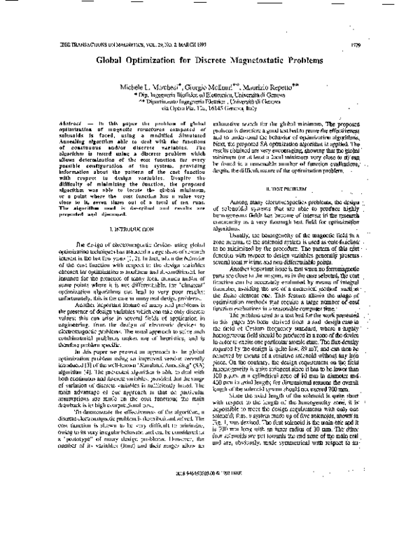 (PDF) Global optimization for discrete magnetostatic problems