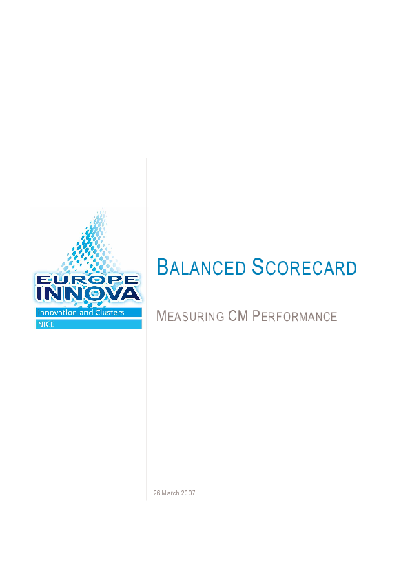 (PDF) Balanced Scorecard Measuring Cluster Management Performance
