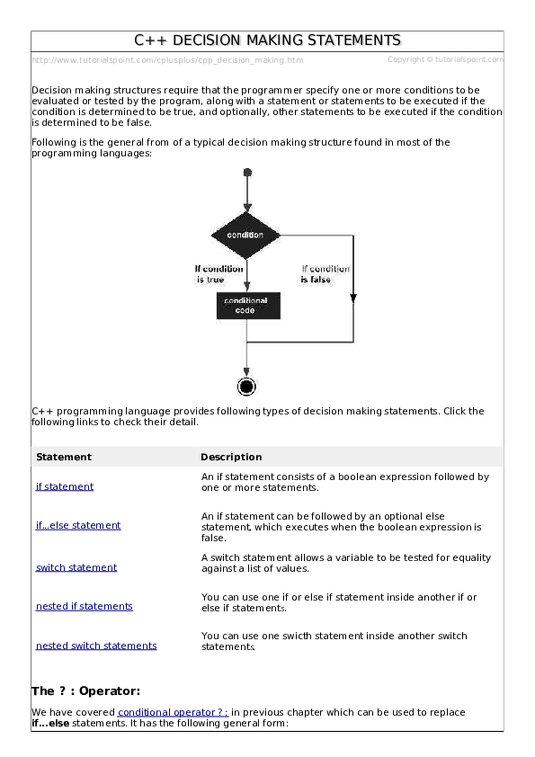 (PDF) C++ DECISION MAKING STATEMENTS C++ DECISION MAKING STATEMENTS ...