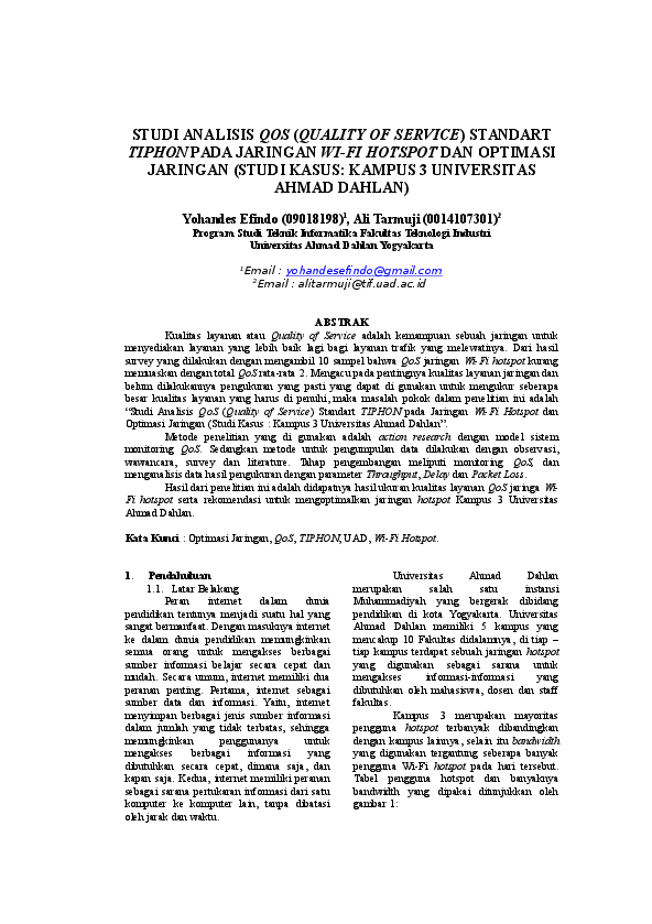 (DOC) Jurnal STUDI ANALISIS QOS