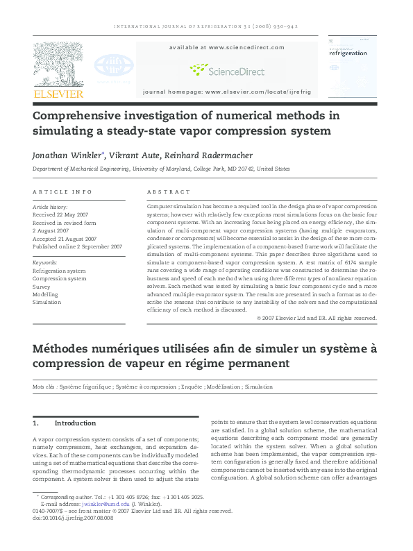 (PDF) Comprehensive investigation of numerical methods in simulating a steady-state vapor ...