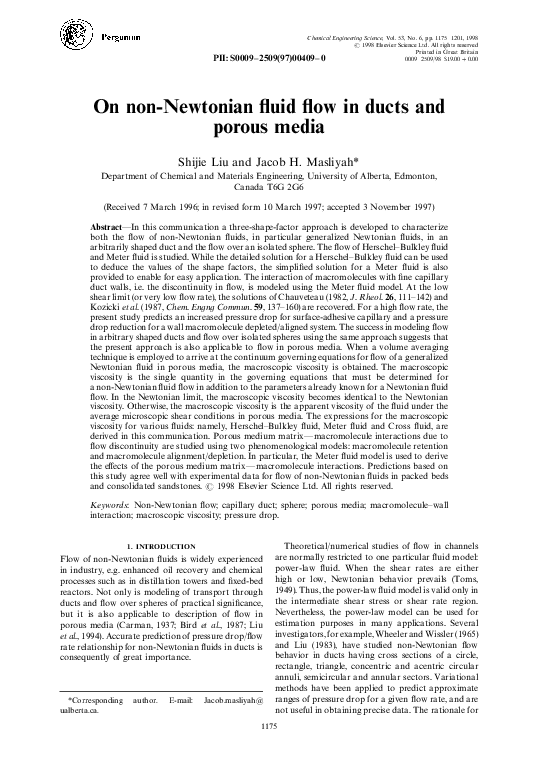 (PDF) On non-Newtonian fluid flow in ducts and porous media