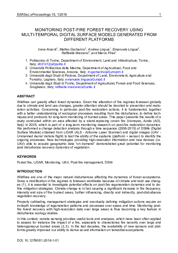 (PDF) MONITORING POST-FIRE FOREST RECOVERY USING