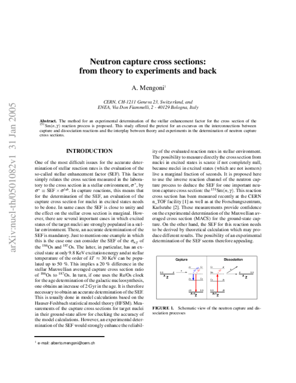 Pdf Neutron Capture Cross Sections From Theory To Experiments And Back