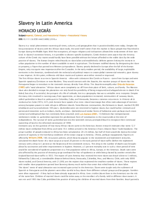 (PDF) Slavery in Latin America