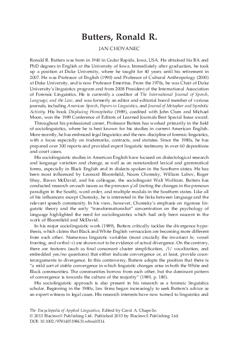 (PDF) Butters, Ronald R