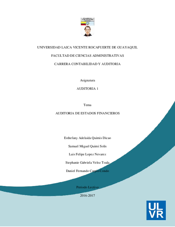 Pdf Auditoria De Estados Financieros