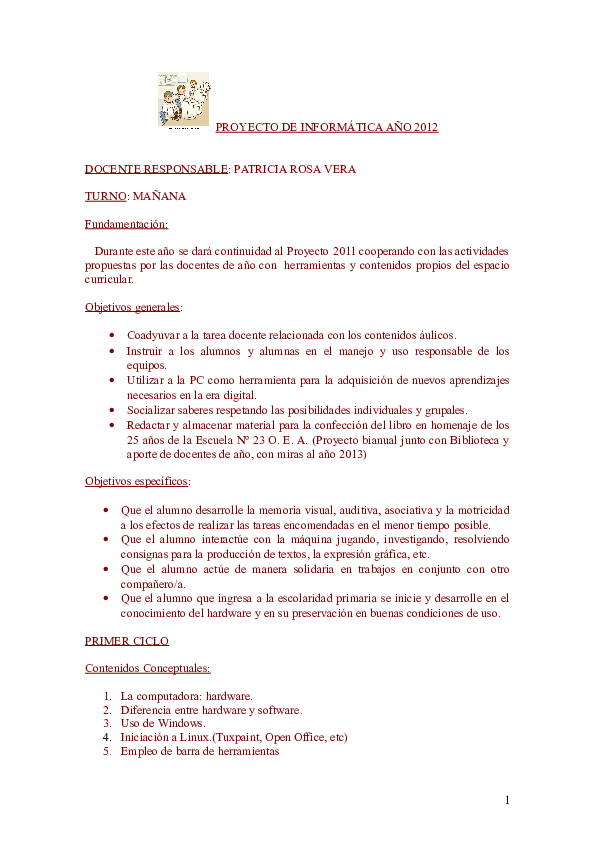 (DOC) PROYECTO DE INFORMÁTICA