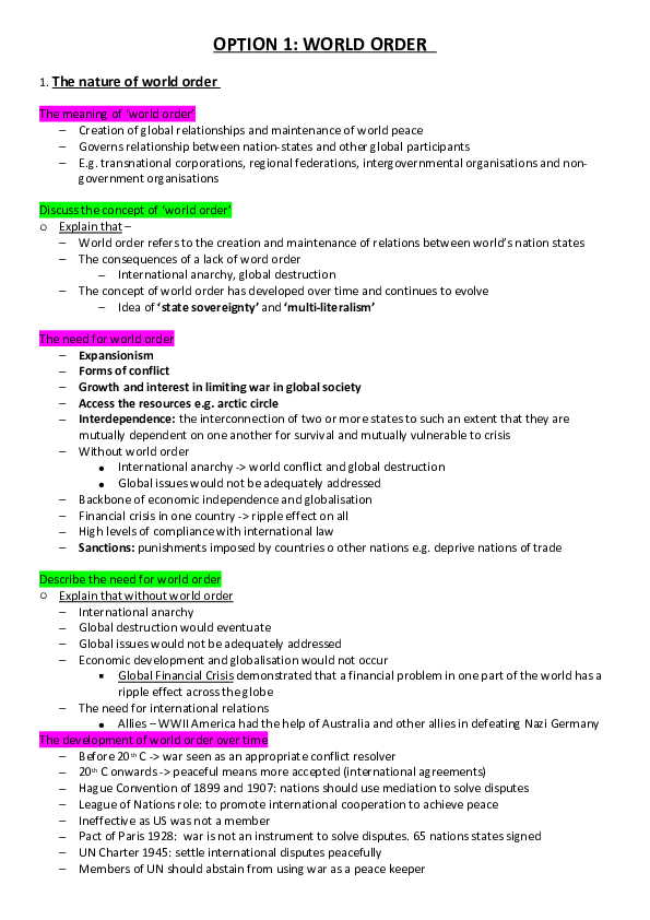(PDF) OPTION 1: WORLD ORDER