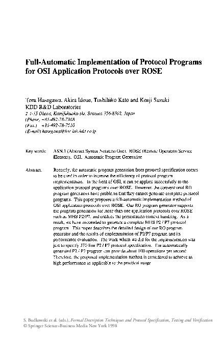 (PDF) Full-Automatic Implementation of Protocol Programs for OSI ...
