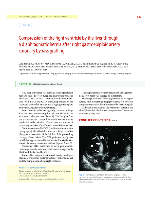 (PDF) Intrapericardial Diaphragmatic Hernia After Arterial Switch Operation | Ashish Katewa ...
