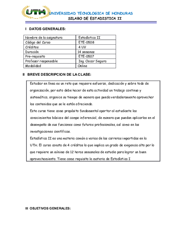 (DOC) I DATOS GENERALES