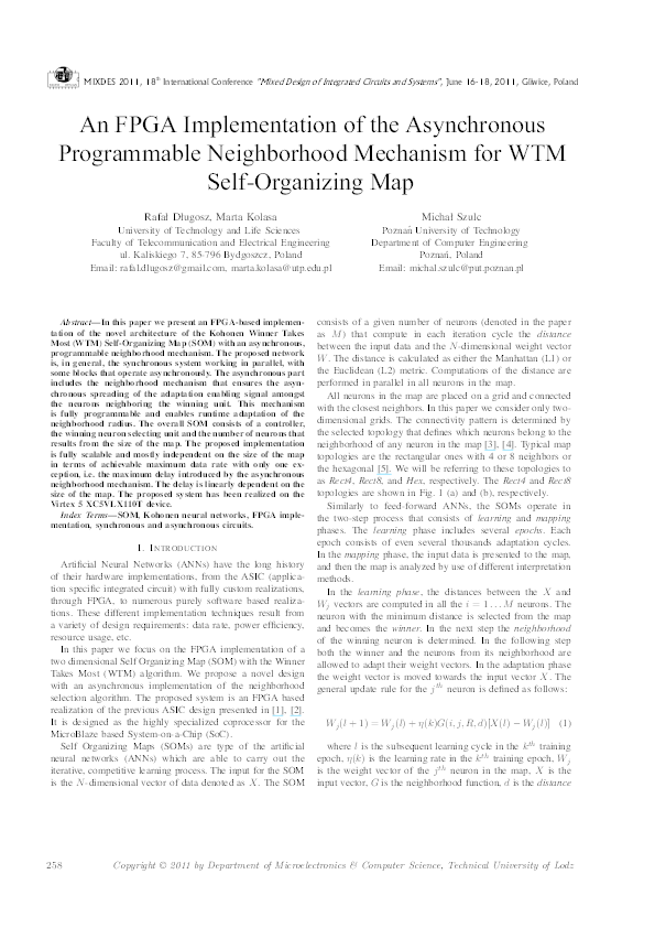 (PDF) An FPGA implementation of the asynchronous programmable neighborhood mechanism for WTM ...